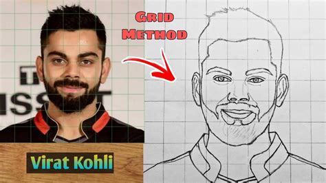 How To Draw Virat Kohli Part Grid Method Step By Step For