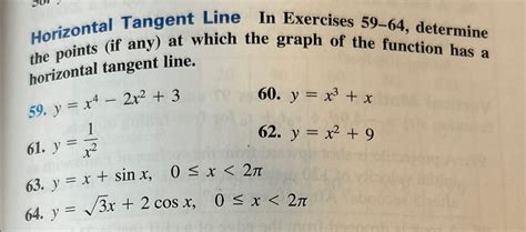 solved horizontal tangent line in exercises 59 64