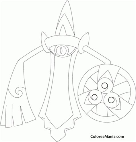 Colorear Aegislash Generation VI Pokemon Pokemon Dibujo Para