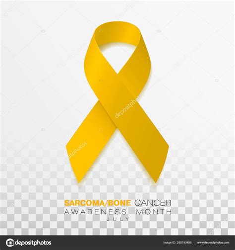 Sarcoma And Bone Cancer Awareness Week Yellow Color Ribbon Isolated On