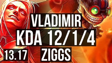 VLAD Vs ZIGGS MID 12 1 4 6 Solo Kills 1 3M Mastery Legendary