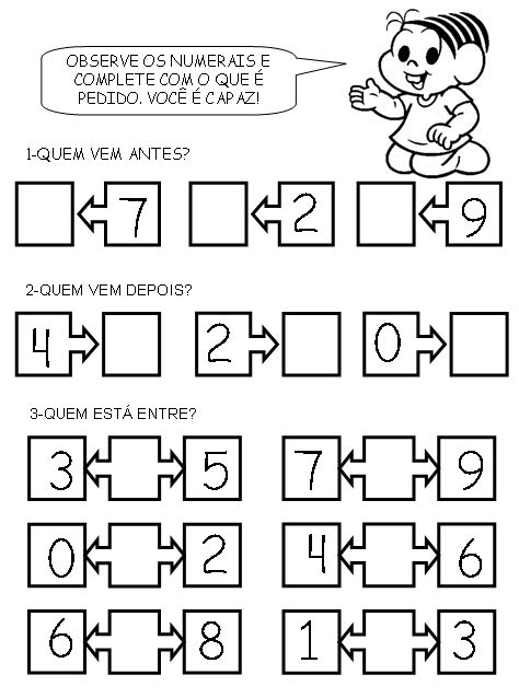 Atividades de matemática do 2º ano Complete numerais Ler e Aprender