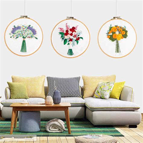 Kunst fransk diy blomster broderisæt ramme håndarb Grandado