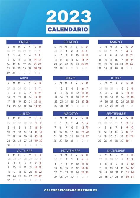 Calendarios De 2023 Gratis Para Descargar Imprimir