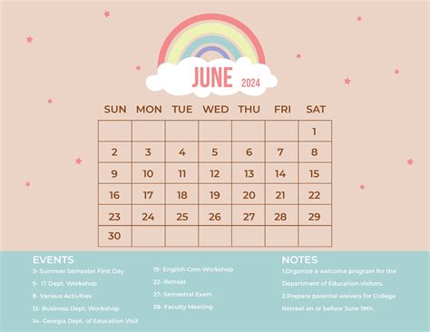 Cute June Calendar 2024 Irma Rennie