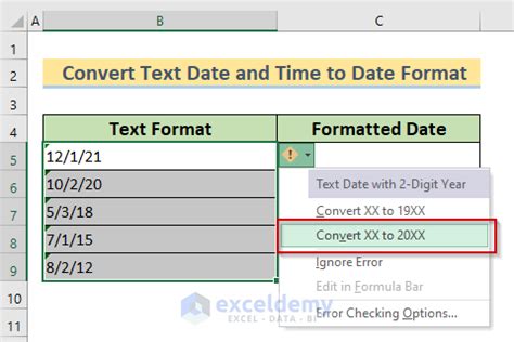 How To Convert Text Date And Time To Date Format In Excel 7 Methods