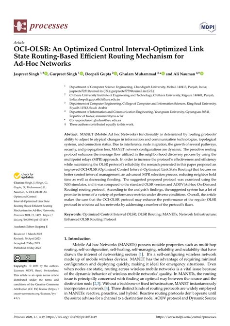 pdf oci olsr an optimized control interval optimized link state routing based efficient