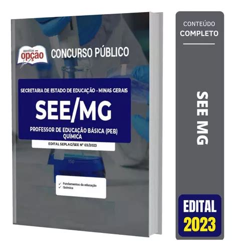 Apostila See Mg Professor Educação Básica peb Química MercadoLivre