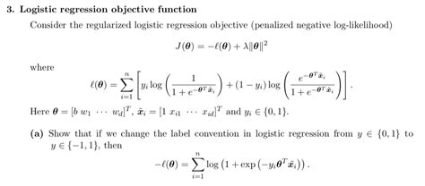 3 logistic regression objective function consider the regularized course hero
