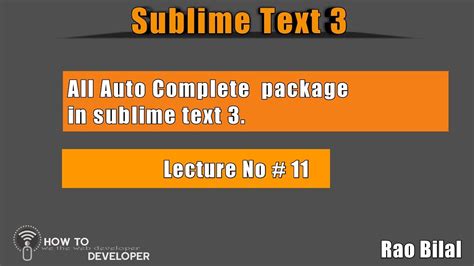 the best code editor for programmers part 11 all auto complete package in sublime hindi