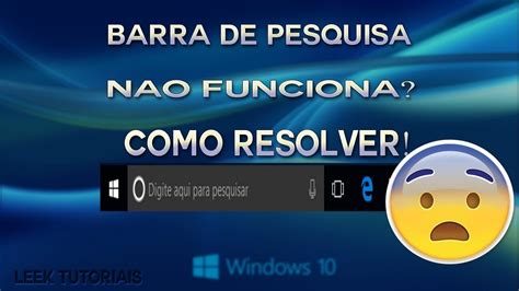 Como Resolver O Erro Da Barra De Pesquisa Do Windows YouTube