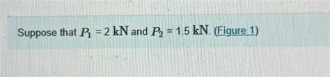 Solved Suppose That P1 2kN And P2 1 5kN Figure 1