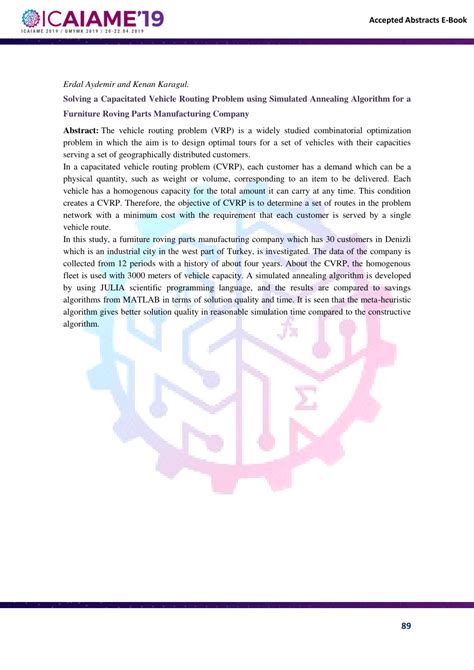 pdf solving a capacitated vehicle routing problem using simulated annealing algorithm for a