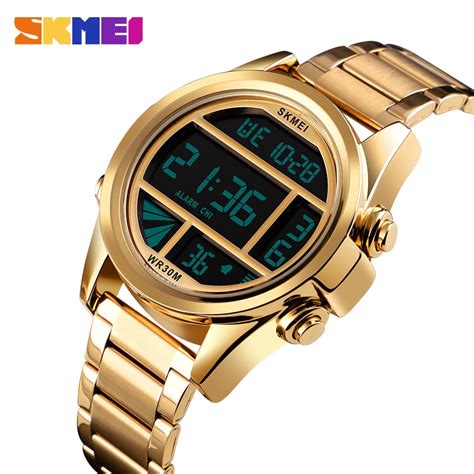 SKMEI reloj deportivo Digital de lujo para hombre cronógrafo de acero