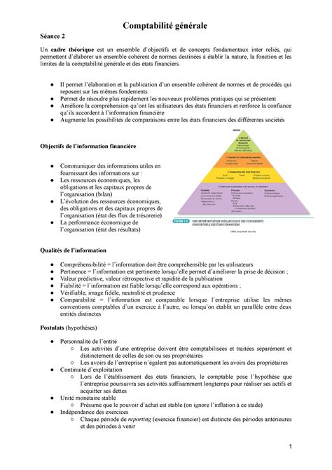 Comptabilité Séance 2 Comptabilité générale Séance 2 Un cadre