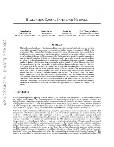 pdf evaluating causal inference methods