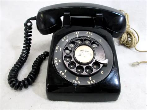VINTAGE 1950 S WESTERN Electric Bell System Black Rotary Dial Desk
