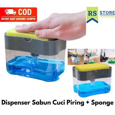 Jual PRODUK DISPENSER TEMPAT SABUN CUCI PIRING CAIR FREE SPON SPONS