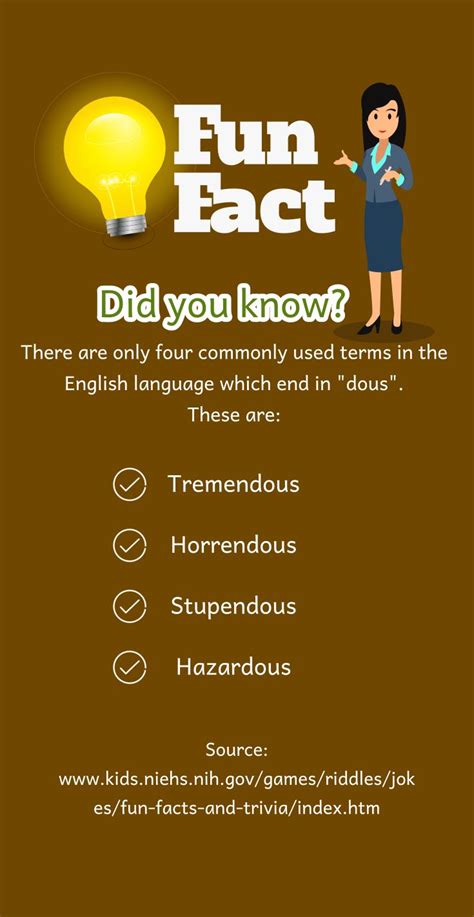 Fun Fact Trivia Sheet Did You Know