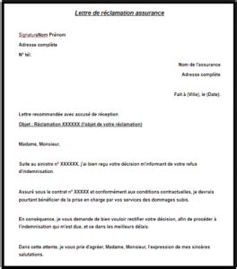 Lettre de réclamation assurance I Start up ma