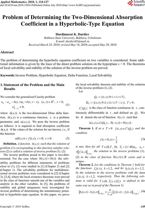 problem of determining the two dimensional absorption coefficient in a hyperbolic type equation