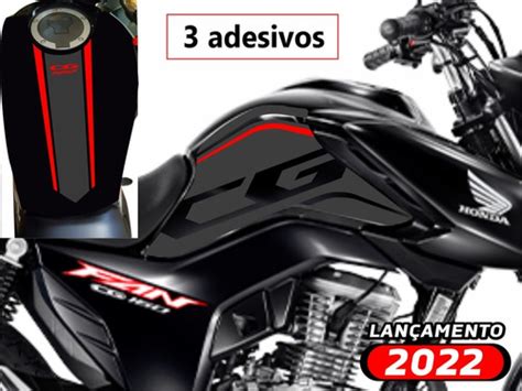 Adesivo Cg Fan Tanque Lateral Gravata Moto Preta Sticker Win
