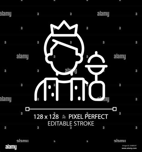 Ruler Pixel Perfect White Linear Icon For Dark Theme Stock Vector Image