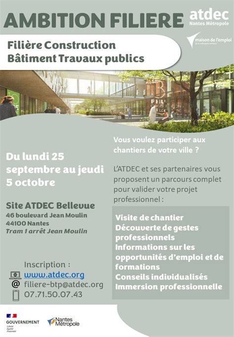 Découverte Métiers du BTP Ambition filière Bellevue Atdec Nantes