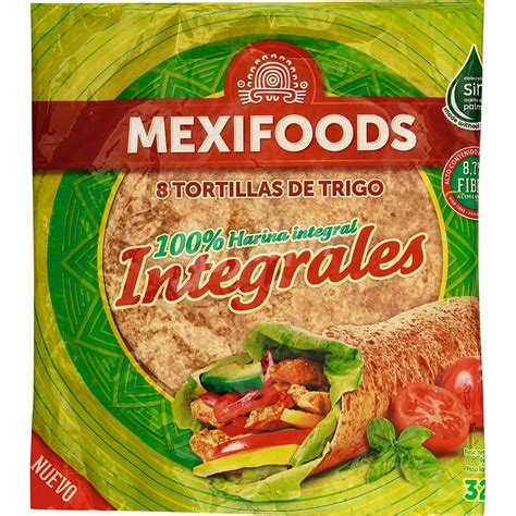 Mexifoods Tortillas Trigo 100 Integrales 8 Uds 320 G
