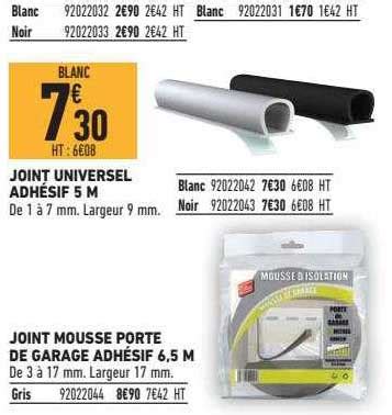 Promo Joint Universel Adhésif 5 M Joint Mousse Porte De Garage Adhésif