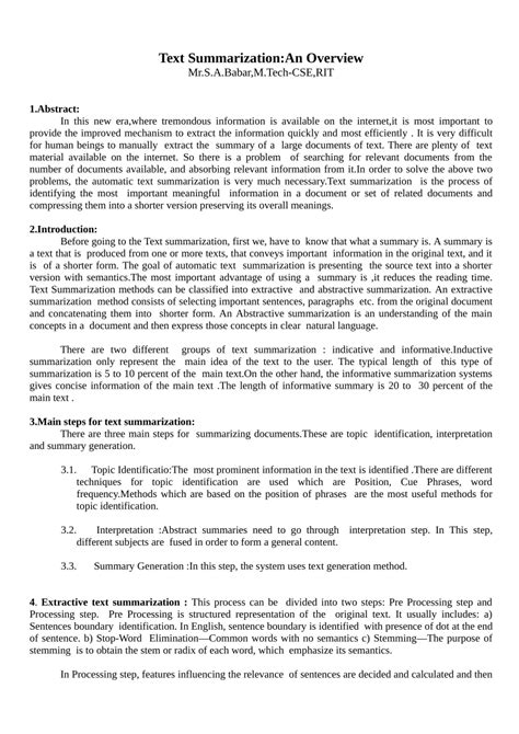pdf text summarization an overview