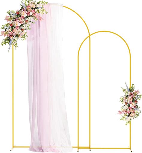 Fomcet Metal Arch Backdrop Stand Set Of 2 Gold Wedding Arch Stand 7 2FT