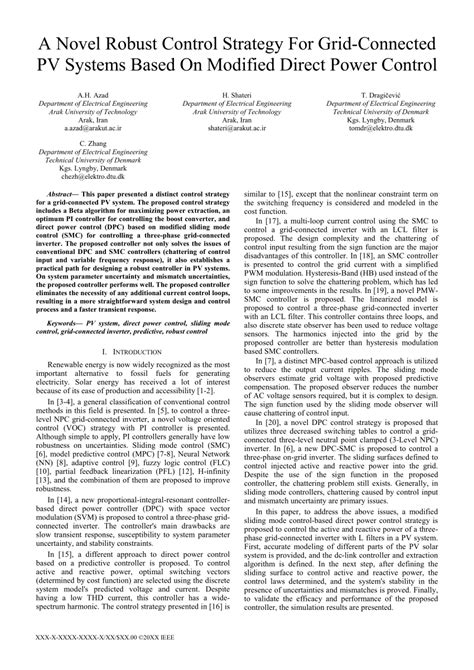 pdf a novel robust control strategy for grid connected pv systems based on modified direct