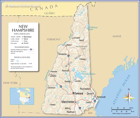 Reference Maps Of New Hampshire USA Nations Online Project