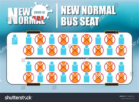 bus seat layout for new normal protect from royalty free stock vector 1758084476