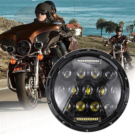 7 calowy motocyklowy reflektor LED DRL okrągły 12837500905