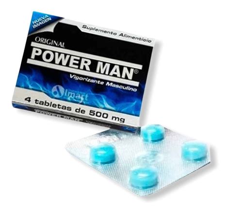 Power Man 12 Tabletas De 500 Mg Pastilla Azul Para Hombres REAL NUTRITION
