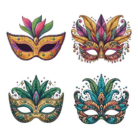 Premium Vector Vector Carnival Mardi Gras Mask Collection