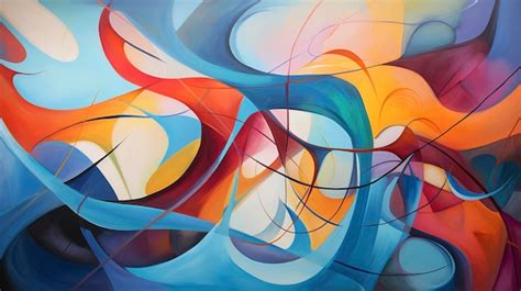 Premium AI Image Playful And Colorful Abstract Art Oil Painting