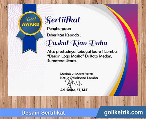 Template Piagam Penghargaan Word Analisis