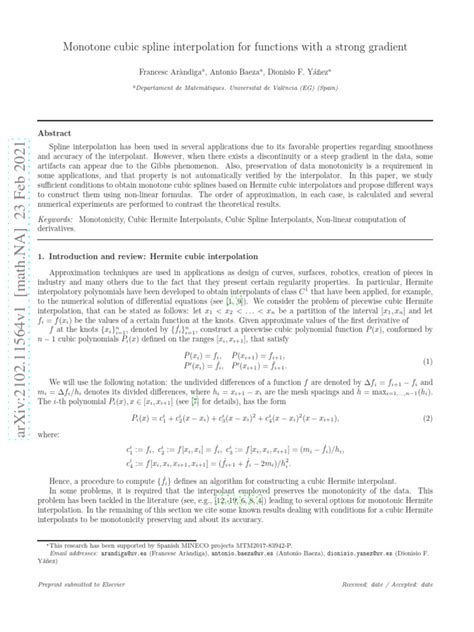 monotone cubic spline interpolation for functions pdf interpolation spline mathematics