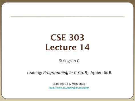 cse 303 lecture 14 strings in c ppt download