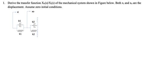 Solved 1 Derive The Transfer Function Xo S X S Of The Chegg