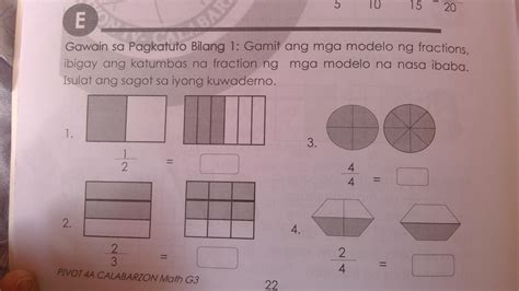 Gawain Sa Pagkatuto Bilang 1 Gamit Ang Mga Modelo Ng Fractions Bigay