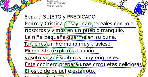 Ejemplos De Oraciones Con Sujeto Y Predicado Y Verbo Compartir Ejemplos