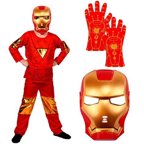 Strój Kostium IRON MAN Przebranie na Bal Karnawałowy Maska Rękawiczki S
