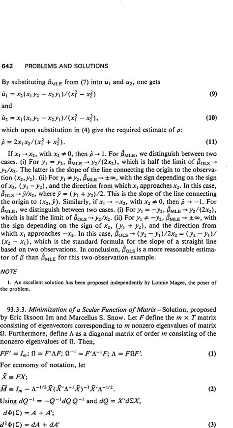 minimization of a scalar function of matrix econometric theory cambridge core