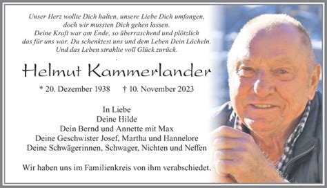 Traueranzeigen von Helmut Kammerlander Allgäuer Zeitung