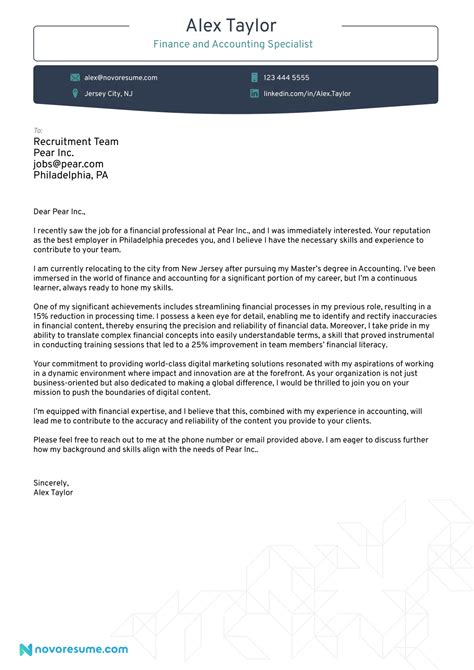 Finance Cover Letter Example W Templates For 2023