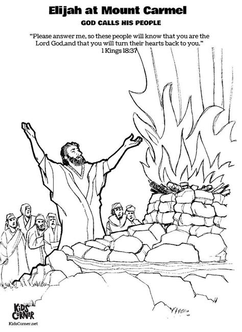 Bible Coloring Page Elijah At Mount Carmel Bible Coloring Pages